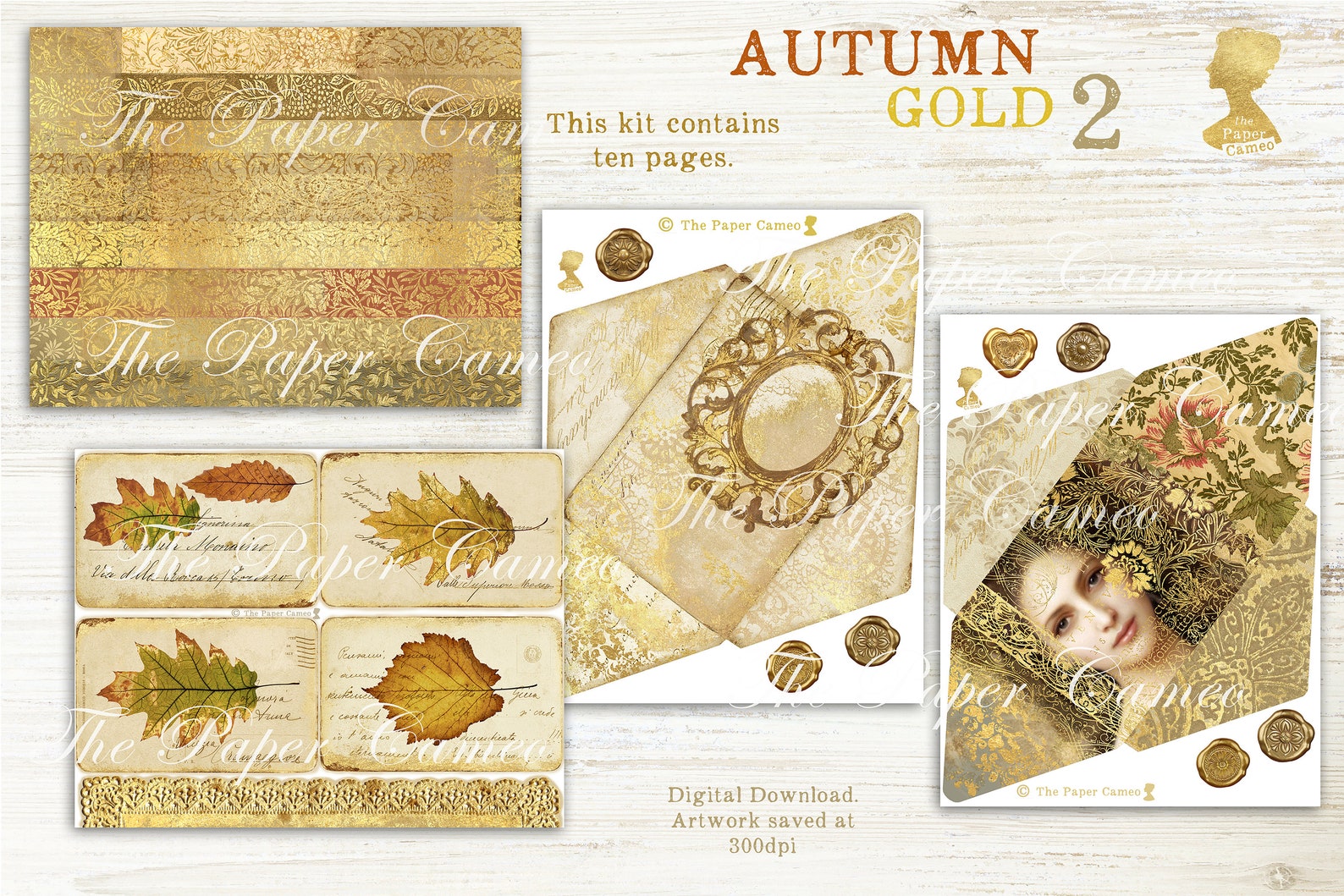 AUTUMN GOLD 2 Autumn Themed Ephemera Printable Autumn - Etsy