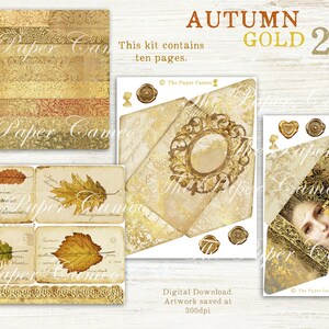 AUTUMN GOLD 2, Autumn Themed Ephemera Printable, Autumn Ephemera, Fall ...