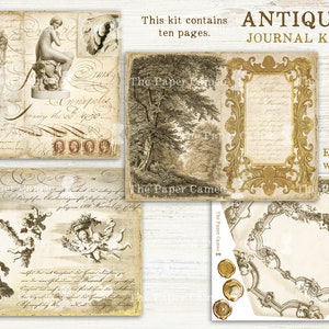 ANTIQUE Journal Printable Digital Download, Antique Style Junk Journal ...