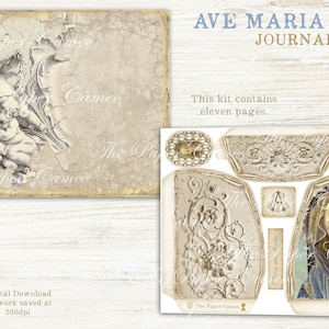 AVE MARIA Journal Printable, Christmas Themed Journal, Religious ...