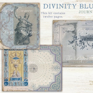 DIVINITY BLUE Journal, Antique French Blue Printables, Blue Junk ...