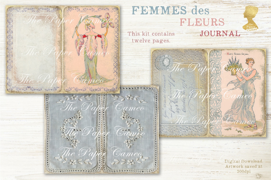 FEMMES Des FLEURS Spring Themed Journal Printable, Flower Fairy Journal ...