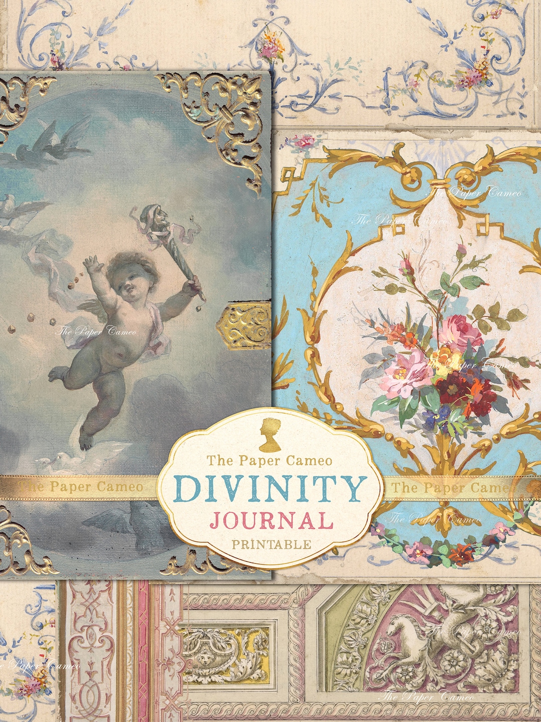 DIVINITY Journal, French Chateau Fresco Printables, French Florals ...