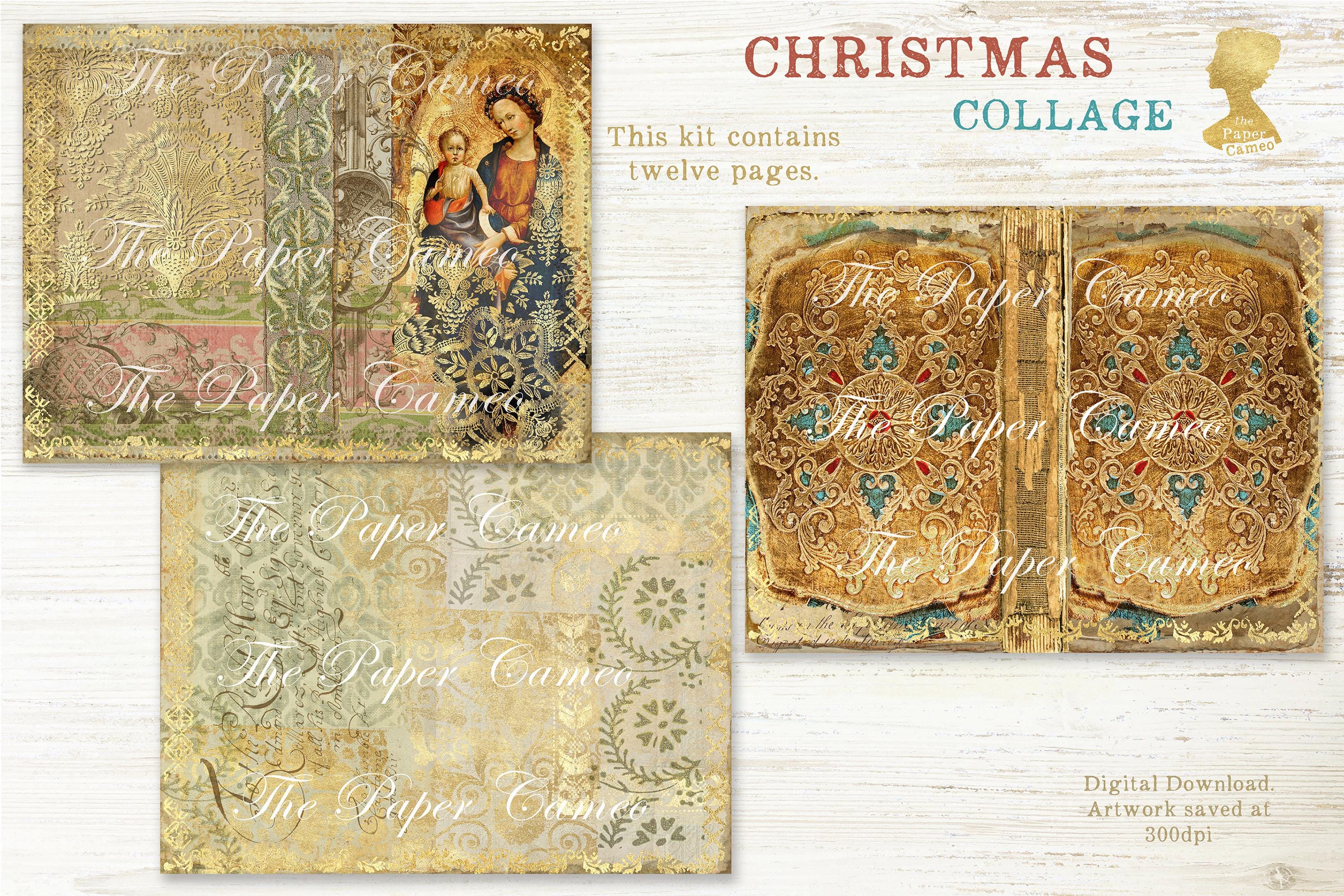 CHRISTMAS COLLAGE Journal Printable, Madonna Themed Collage Pages ...
