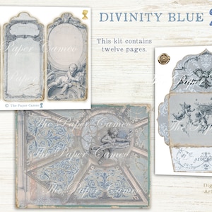 DIVINITY BLUE 2 Ephemera, Blue Themed Digital Ephemera, Blue Journal ...