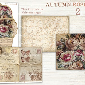 AUTUMN ROSE 2 Ephemera Printable, Autumn Themed Journal Ephemera ...