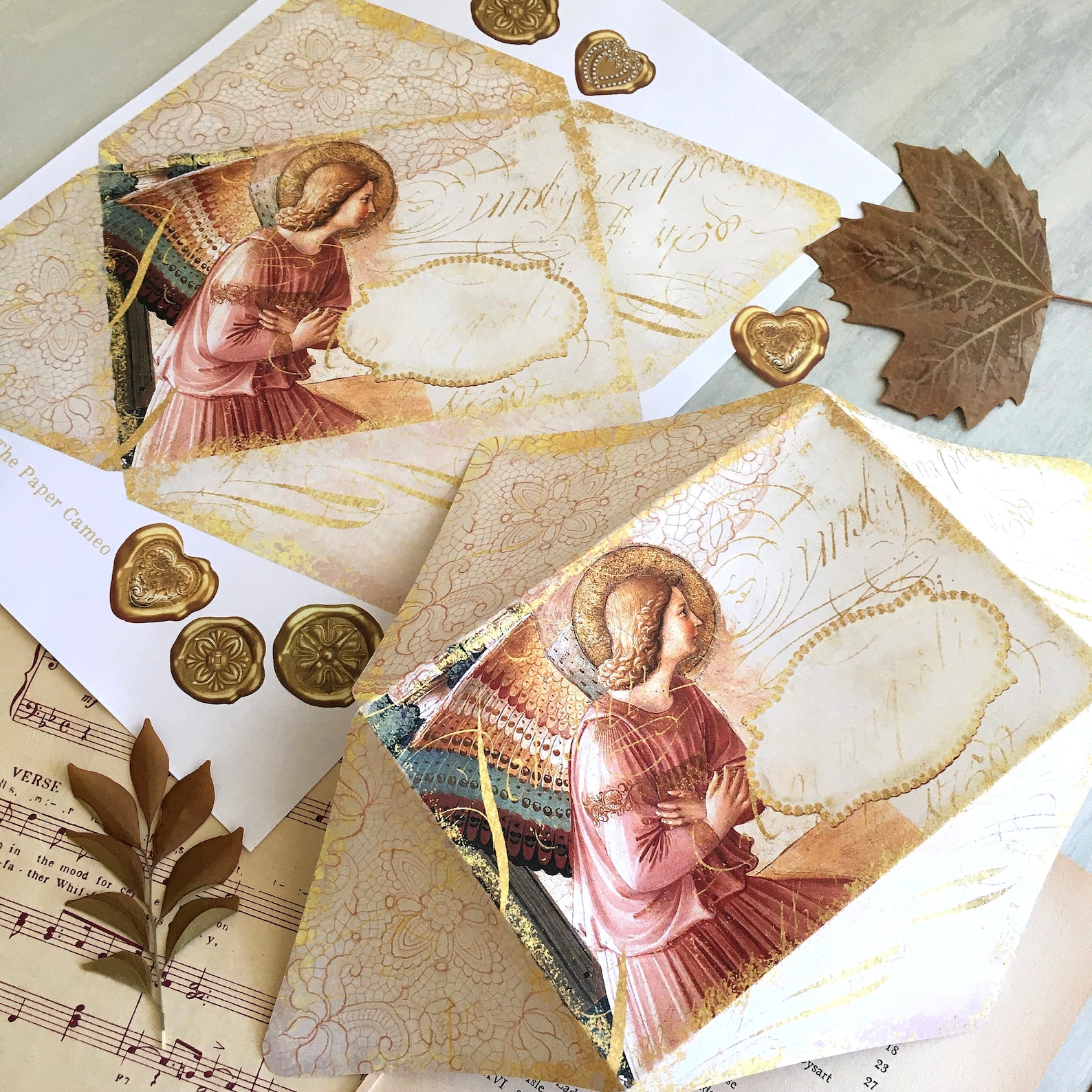 ANGELICA Two Christmas Angels Printable Christmas Angel Gift - Etsy