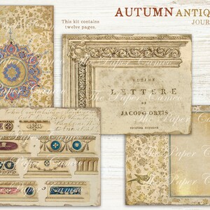 AUTUMN ANTIQUE Journal Digital, Autumn Themed Journal Printable, Fall ...