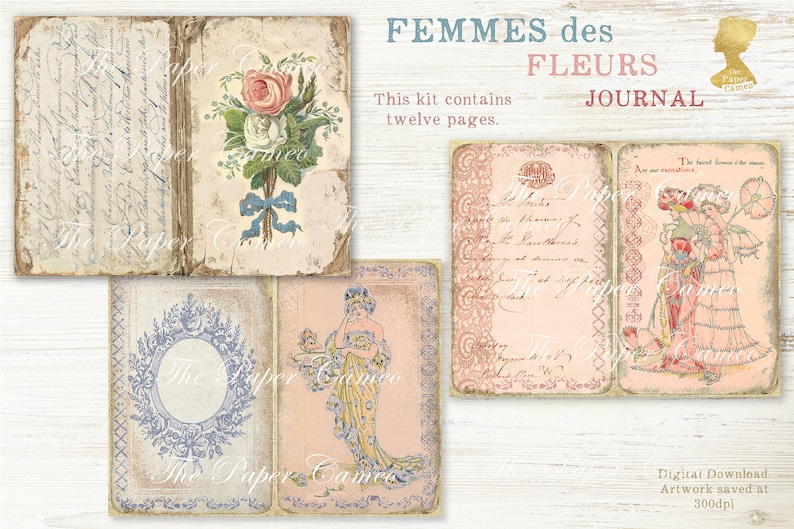 FEMMES Des FLEURS Spring Themed Journal Printable, Flower Fairy Journal ...