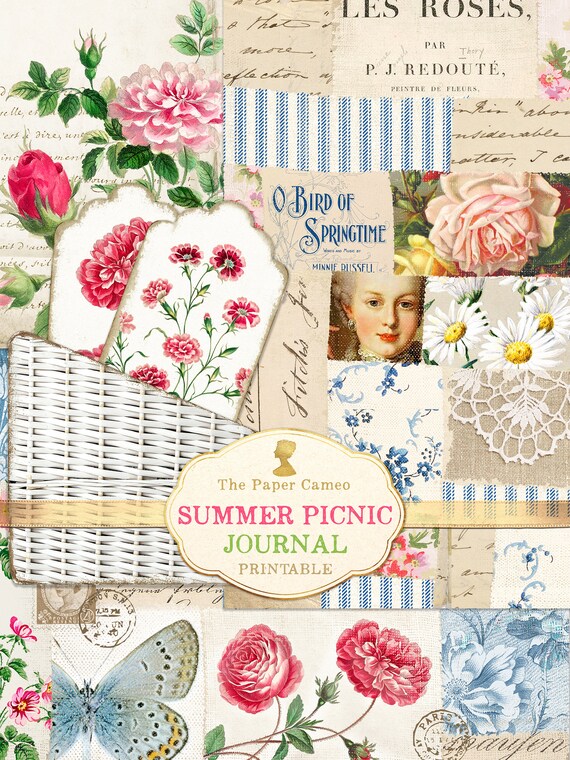Summer Picnic Journal Spring Digital Easter Journal - Etsy