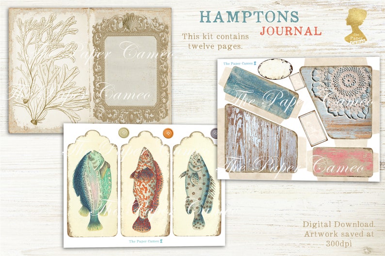 HAMPTONS, Sea Theme Printable Journal, Sea Junk Journal, Seaside ...