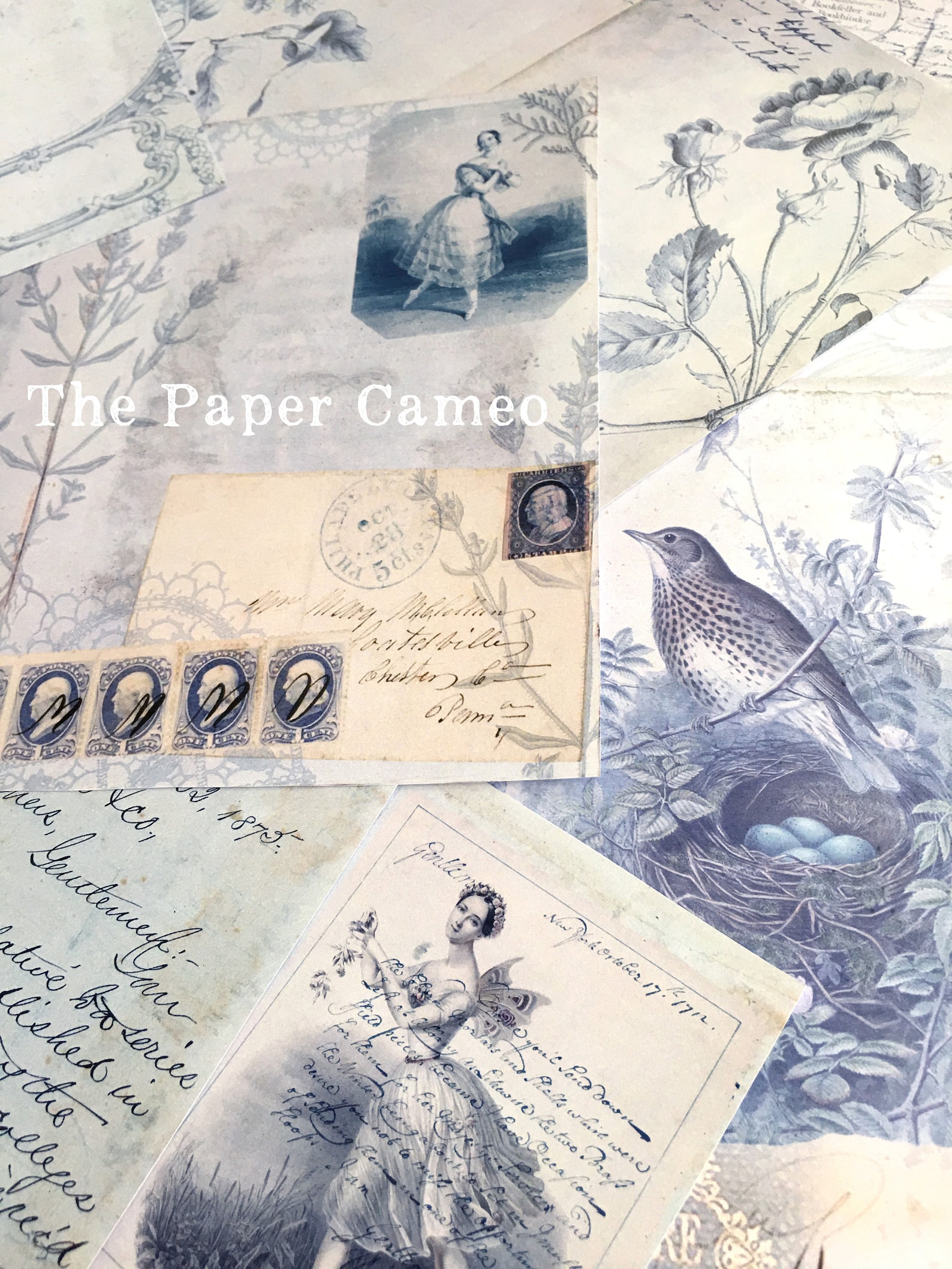 FADED BLUE Journal,blue Themed Journal Printable Digital Kit, Shabby ...