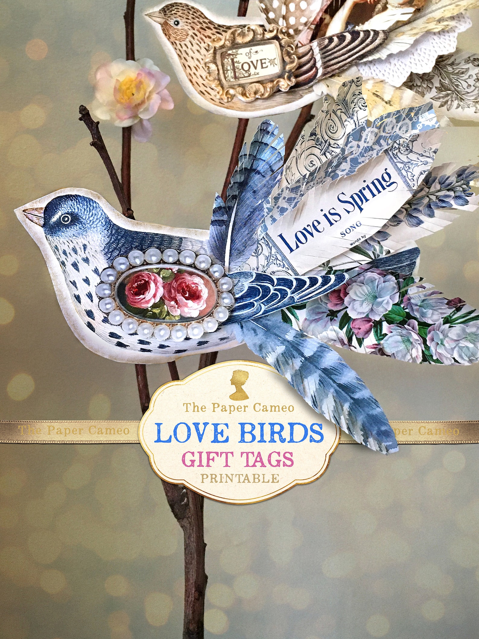 LOVE BIRDS Gift Tags, Bird Digital Download, Bird Printable, Bird ...