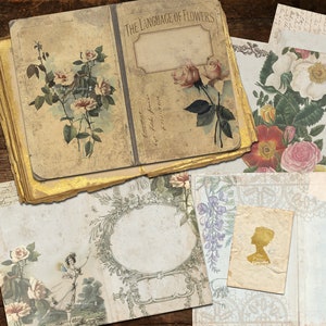 FLORA Journal, Floral Journal Printable Digital, Vintage Flowers ...