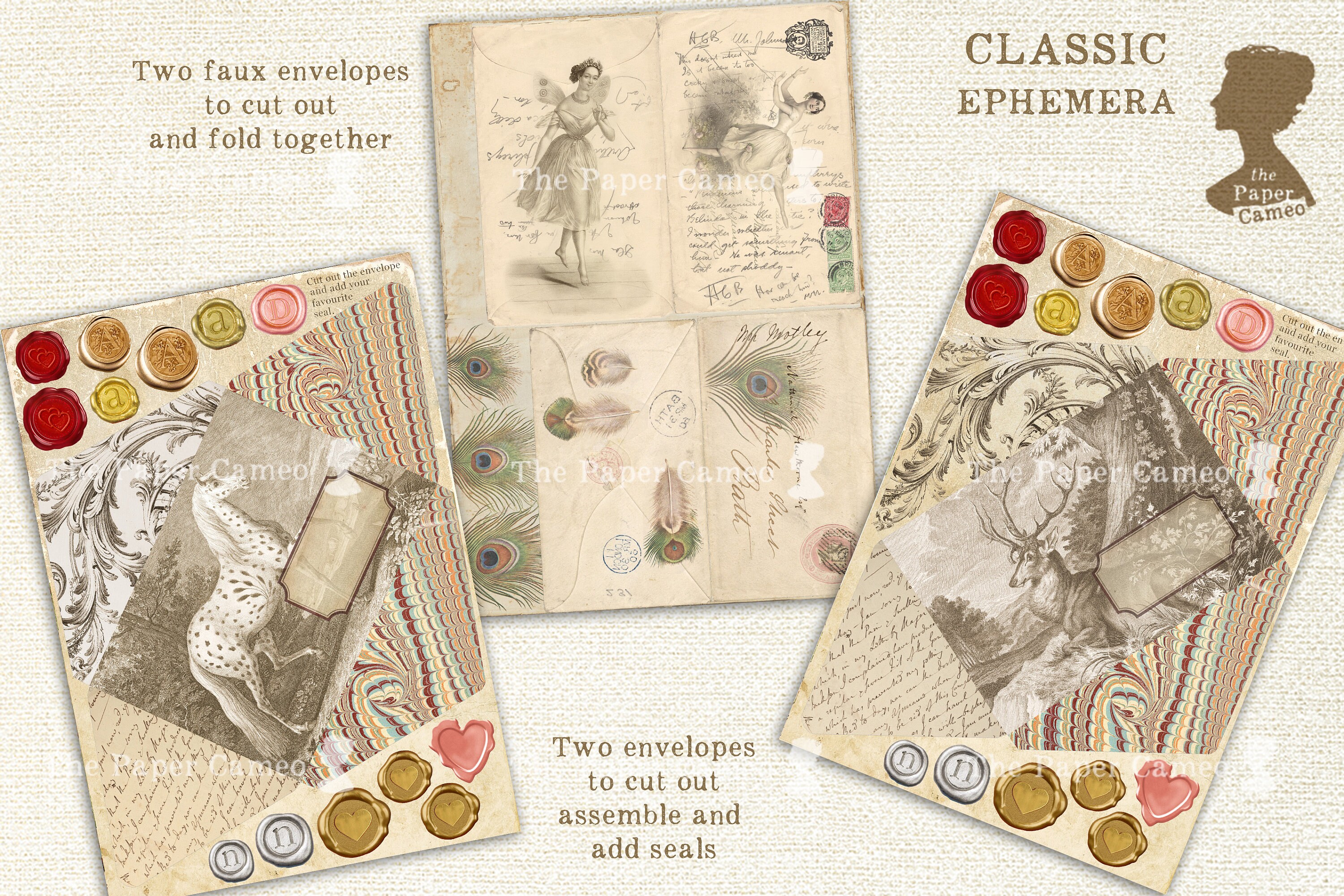 CLASSIC Ephemera Digital Download, Antique Ephemera Printable Kit ...