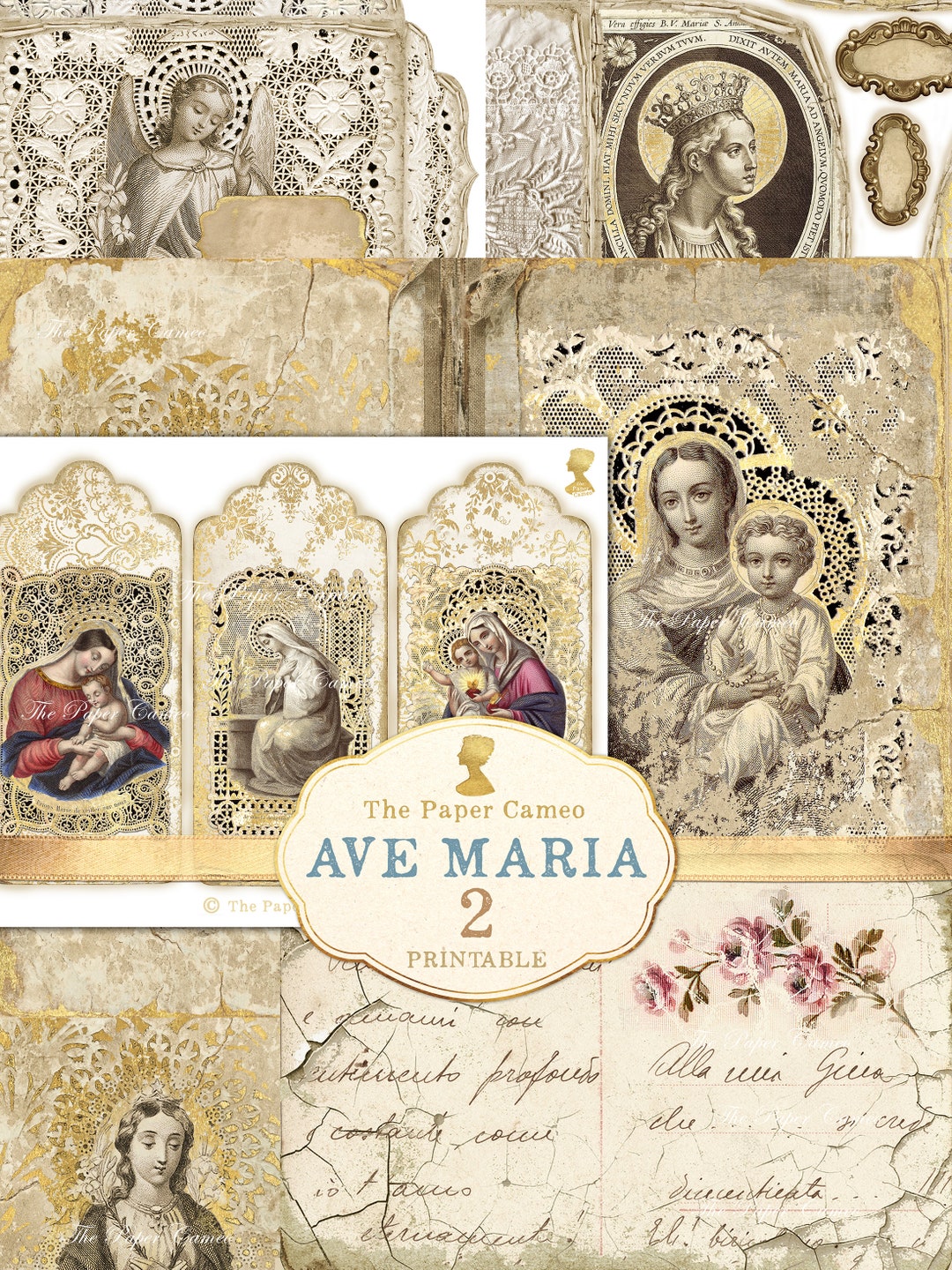 AVE MARIA 2 Journal, Christmas Themed Journal Printable, Holy Christmas ...
