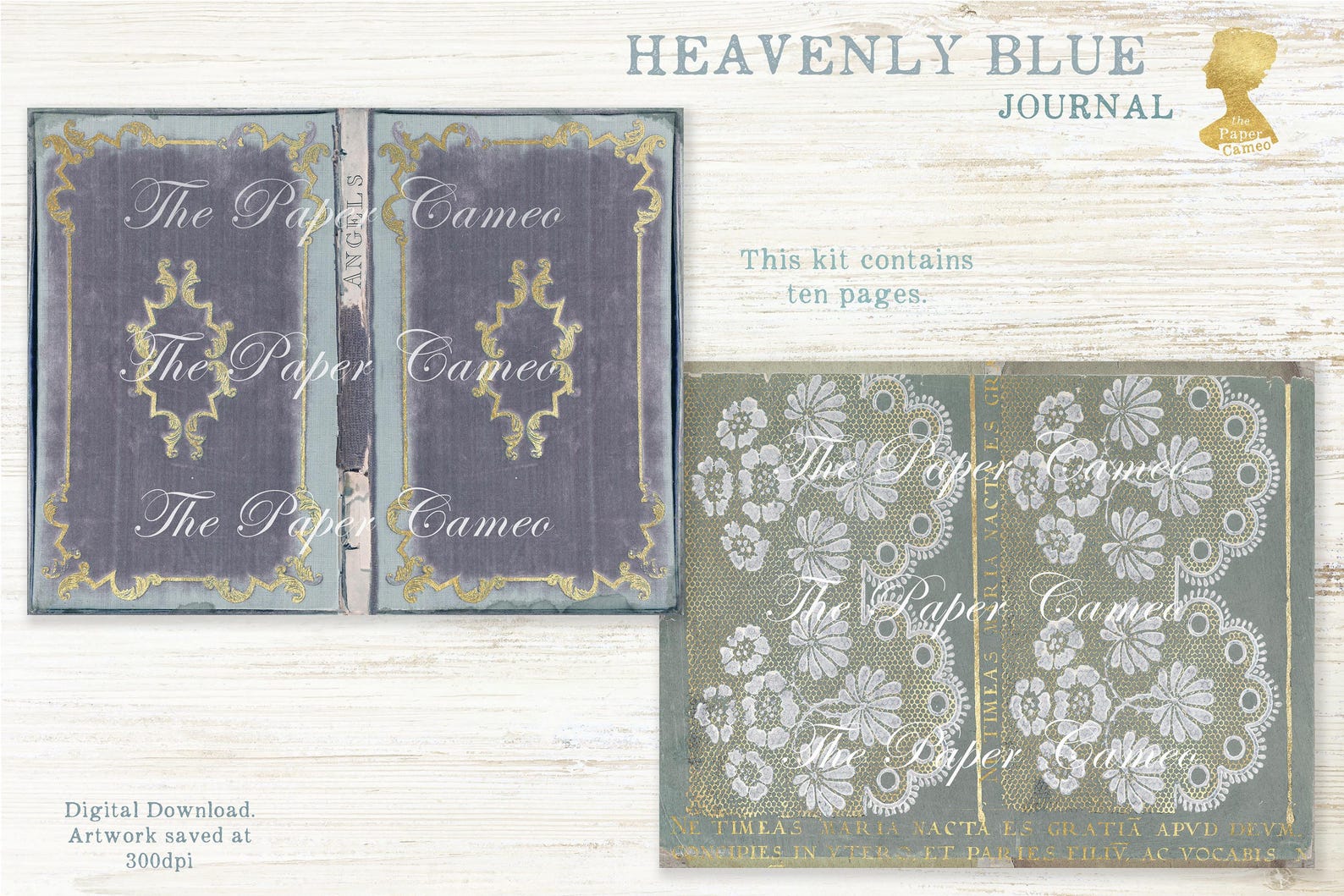 HEAVENLY BLUE Journal Printable, Religious Themed Christmas Digital ...