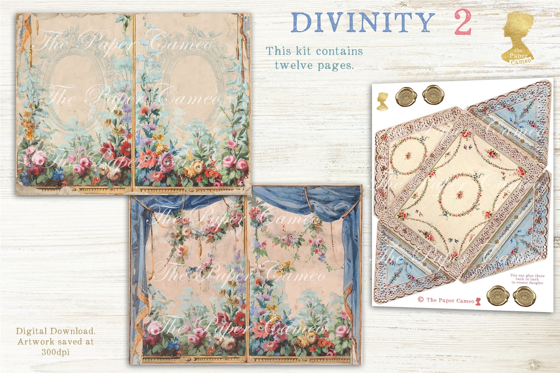 DIVINITY 2 Ephemera, Antique French Style Ephemera Printable, Marie ...