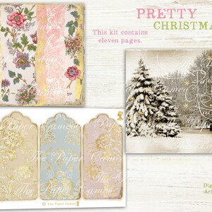 PRETTY CHRISTMAS Journal Printable, Shabby Chic Christmas Printable ...