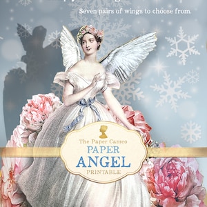 PAPER ANGEL Digital Printable, Paper Christmas Decoration, Christmas ...