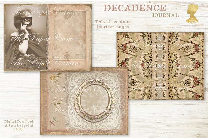 DECADENCE Journal Printable, Antique French Style Digital, Marie ...