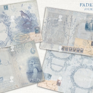 FADED BLUE Journal,blue Themed Journal Printable Digital Kit, Shabby ...
