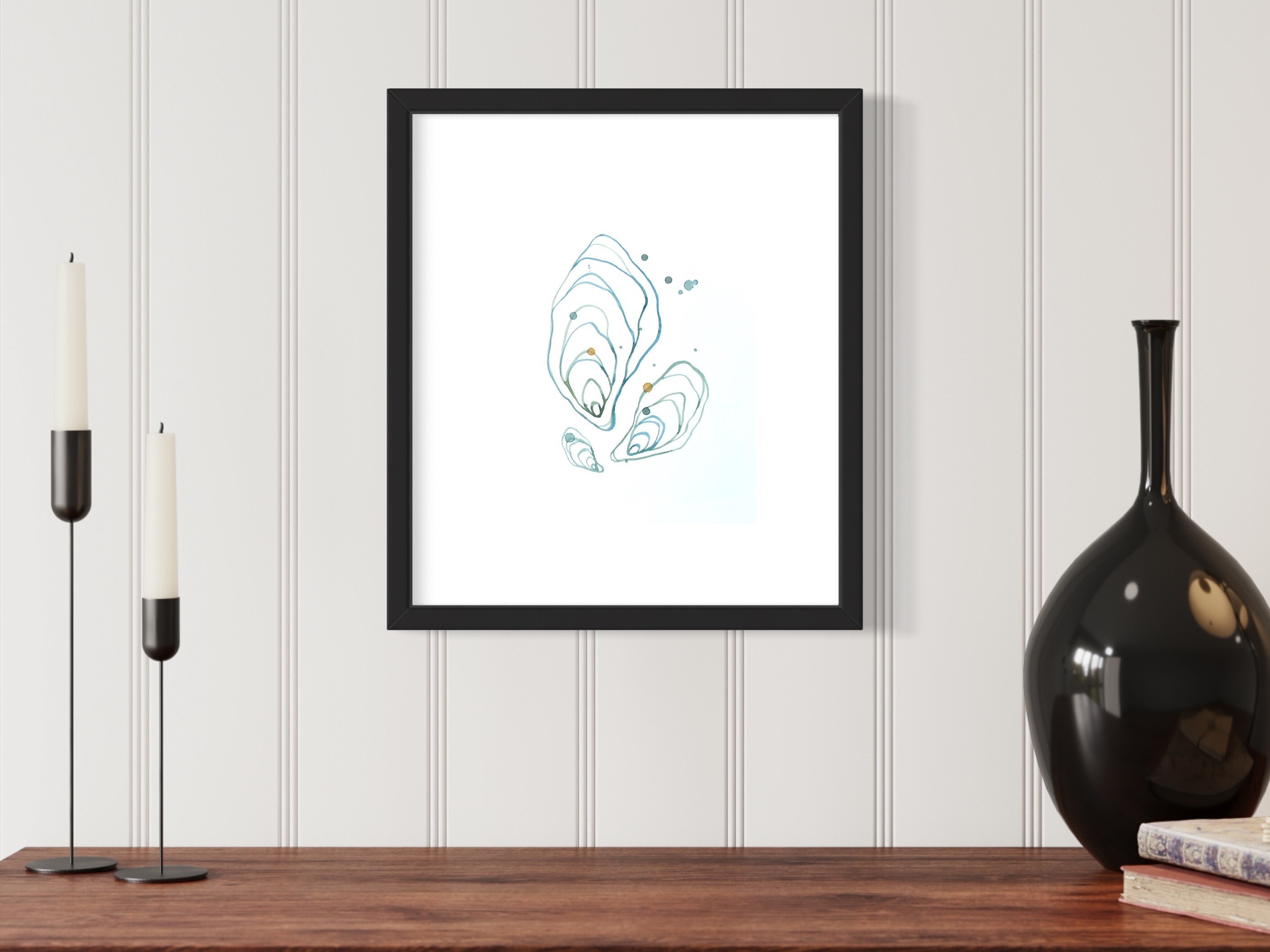 Oyster Shells, Minimalist Watercolor, (original Not a Print), 8x10” - Etsy