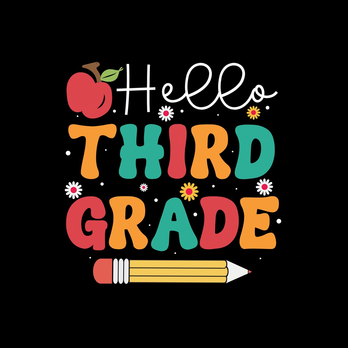 Hello Grade Level SVG First, Second, Third, Fourth Grade, School SVG ...