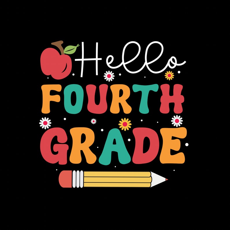 Hello Grade Level SVG First, Second, Third, Fourth Grade, School SVG ...