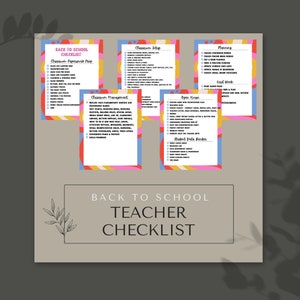 Back to School Teacher Checklist, Elementary Teacher, Organization - Etsy