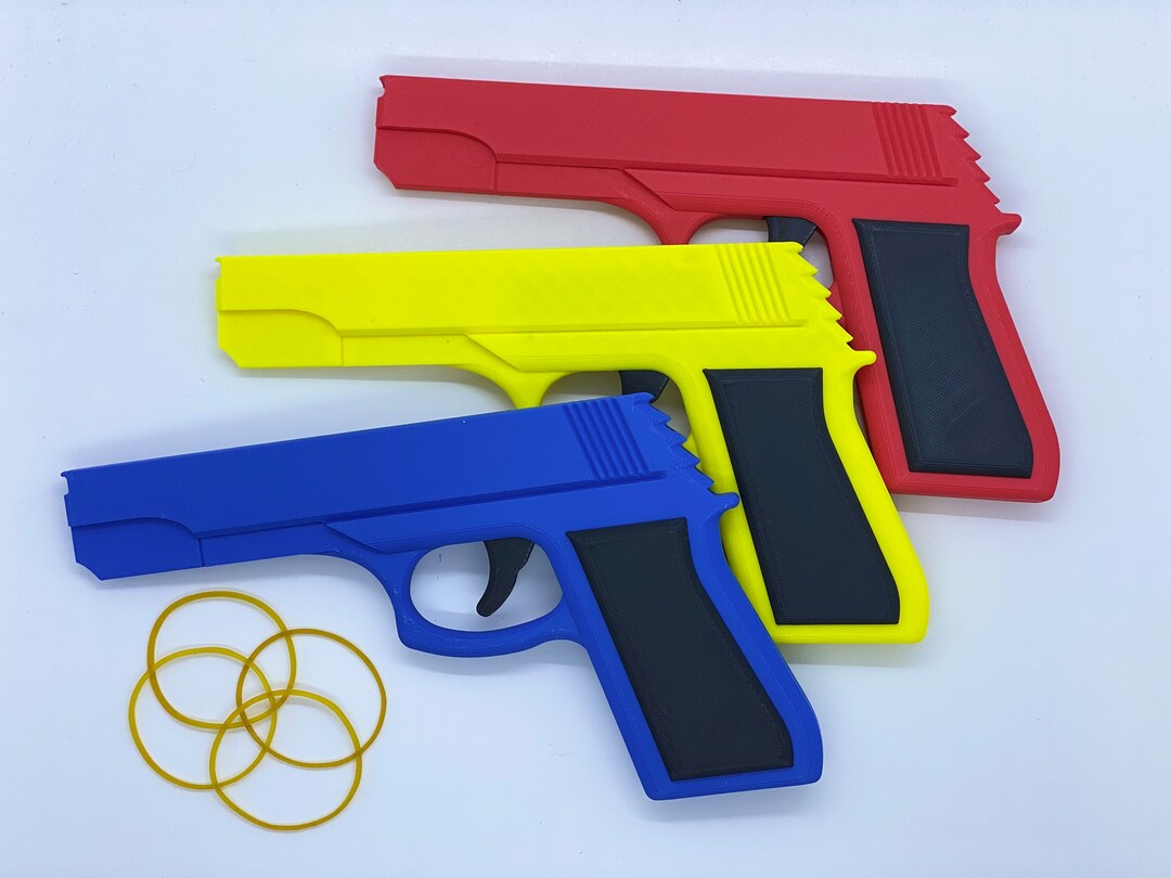 3D Printed 5-shot Rubber Band Toy Gun Usa-made Semi-auto - Etsy