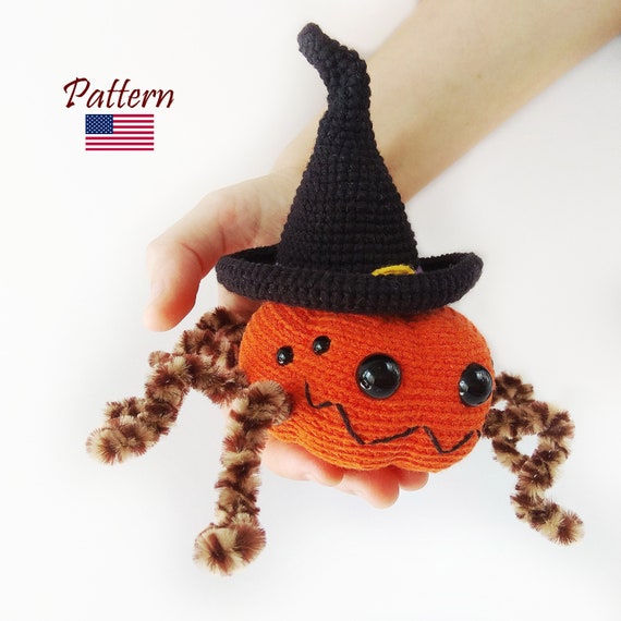 Spider Crochet Pattern Halloween Decoration Crochet Pumpkin | Etsy