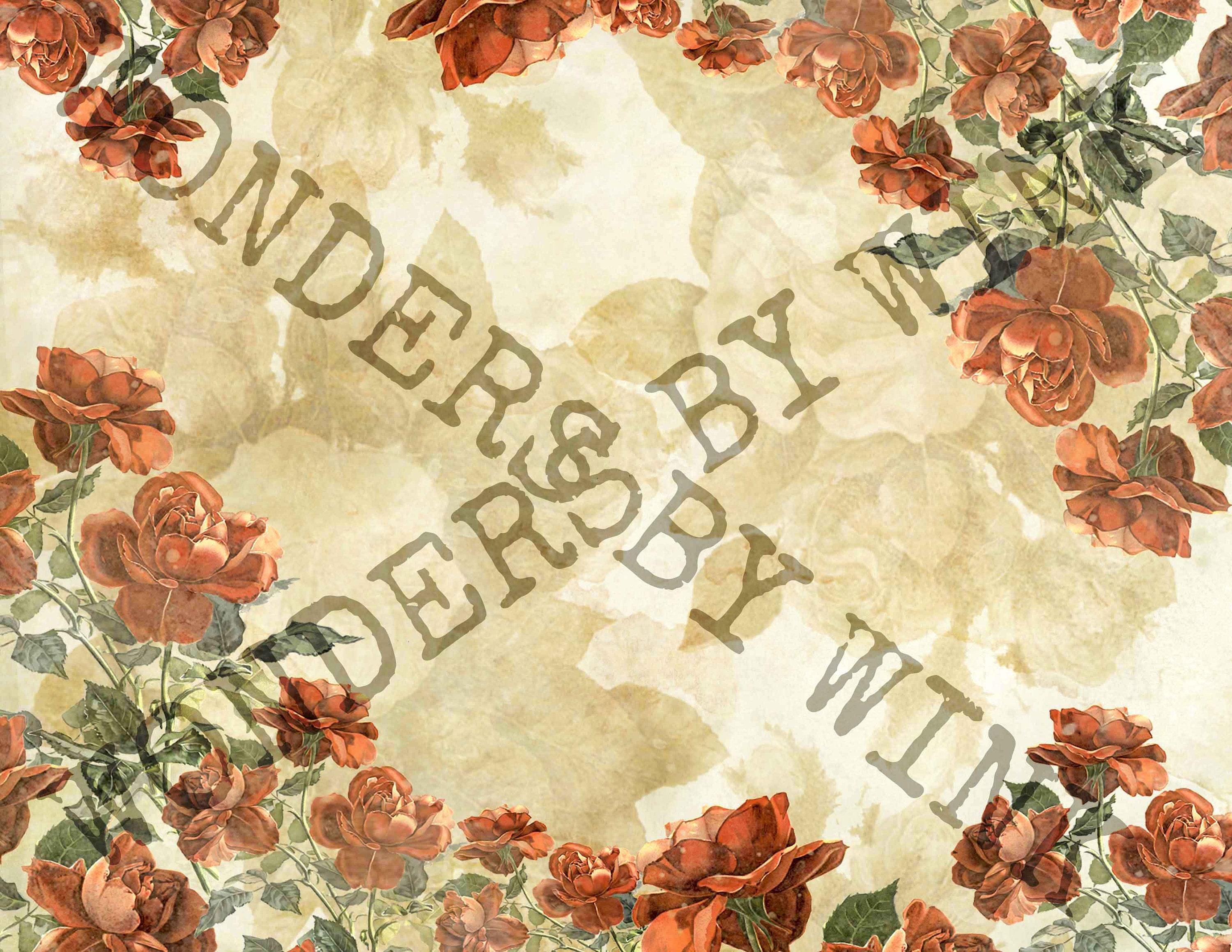 Romantic Roses Journal Digital Kit 30 Pages Red Rose Floral Vintage ...