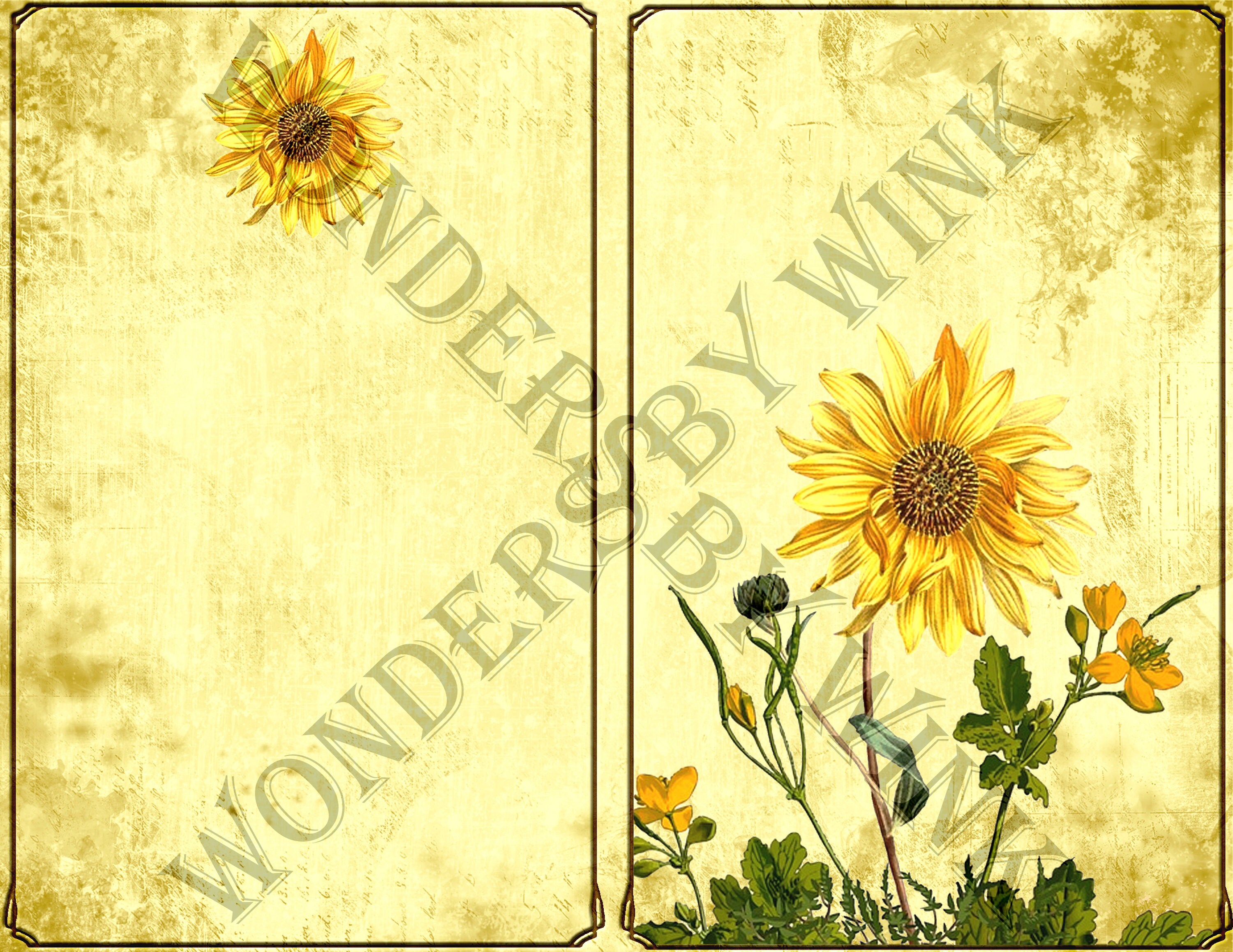 Sunflower Dreams Junk Journal Digital Kit Printable Floral - Etsy