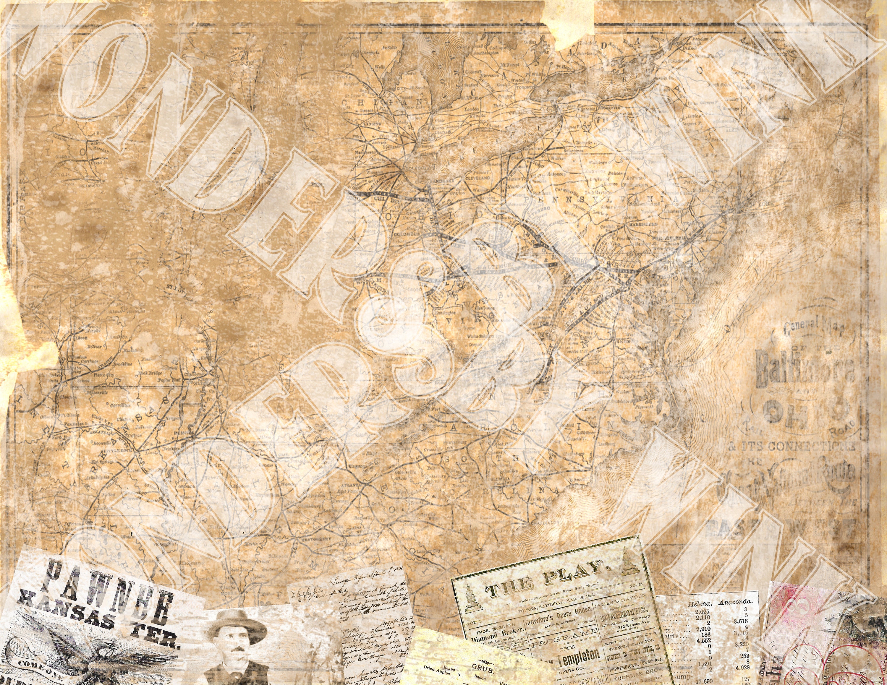Wild West Digital Journal Kit Collage Papers Old West - Etsy