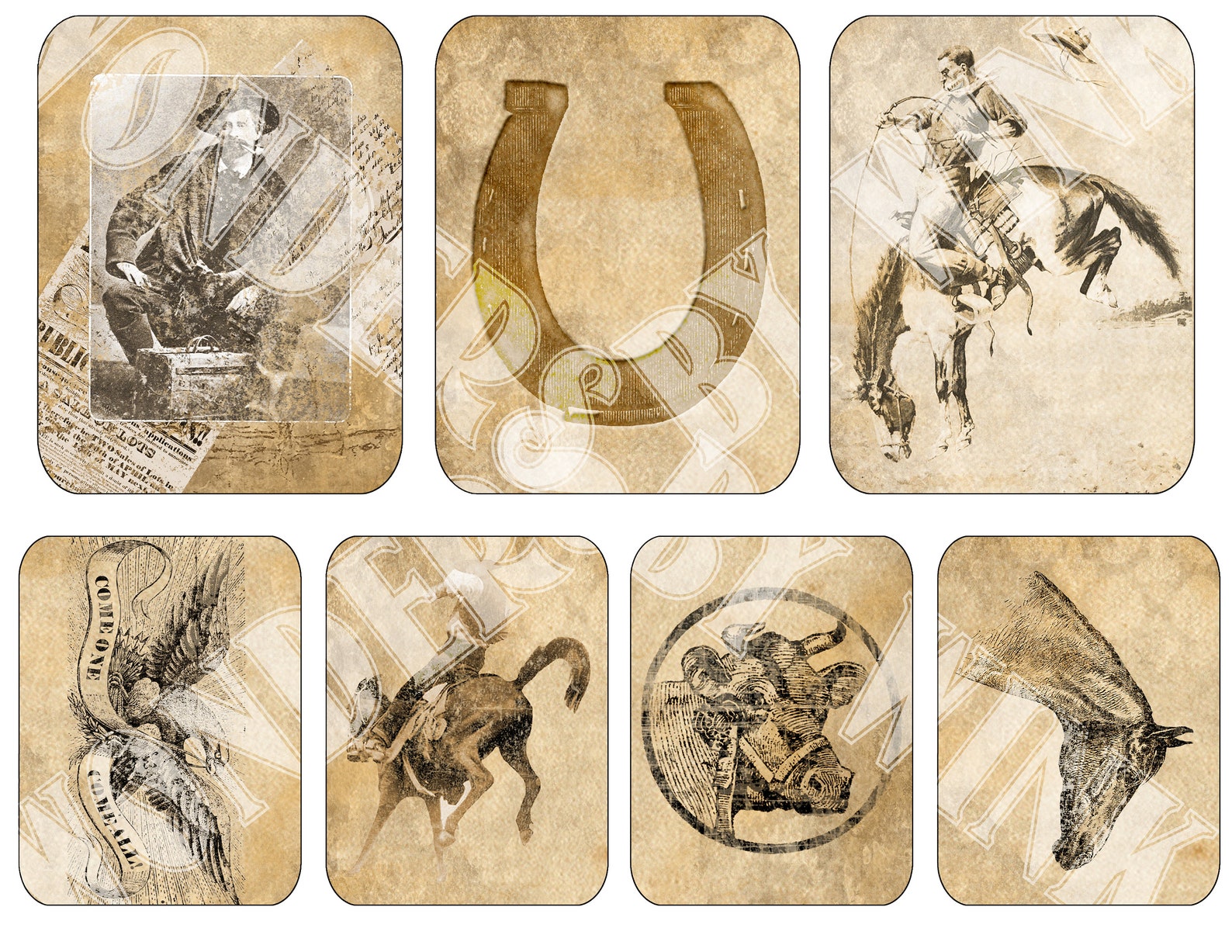 Wild West Digital Journal Kit Collage Papers Old West - Etsy