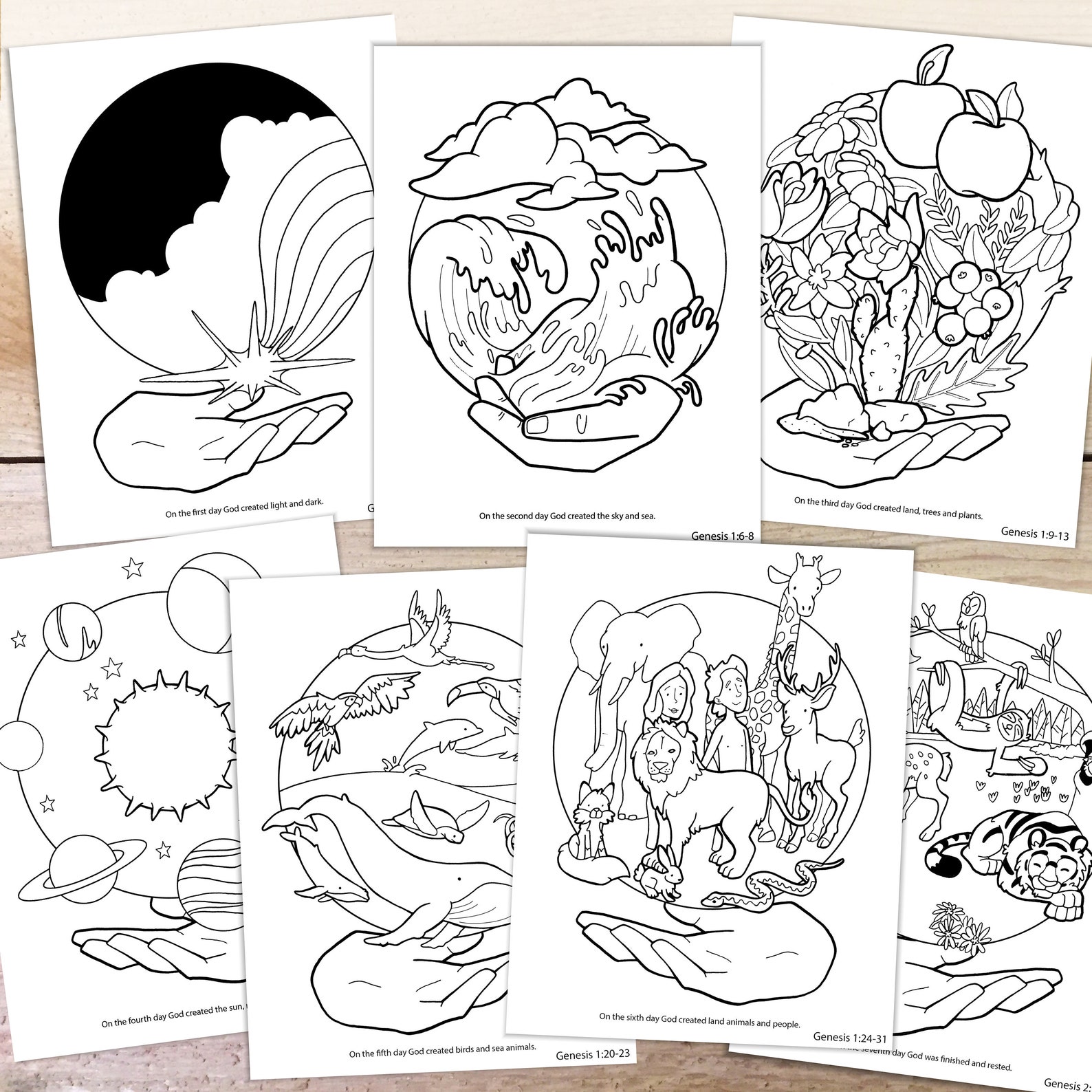 Bible Study | Creation Story | Kids Coloring | Bible Printable ...