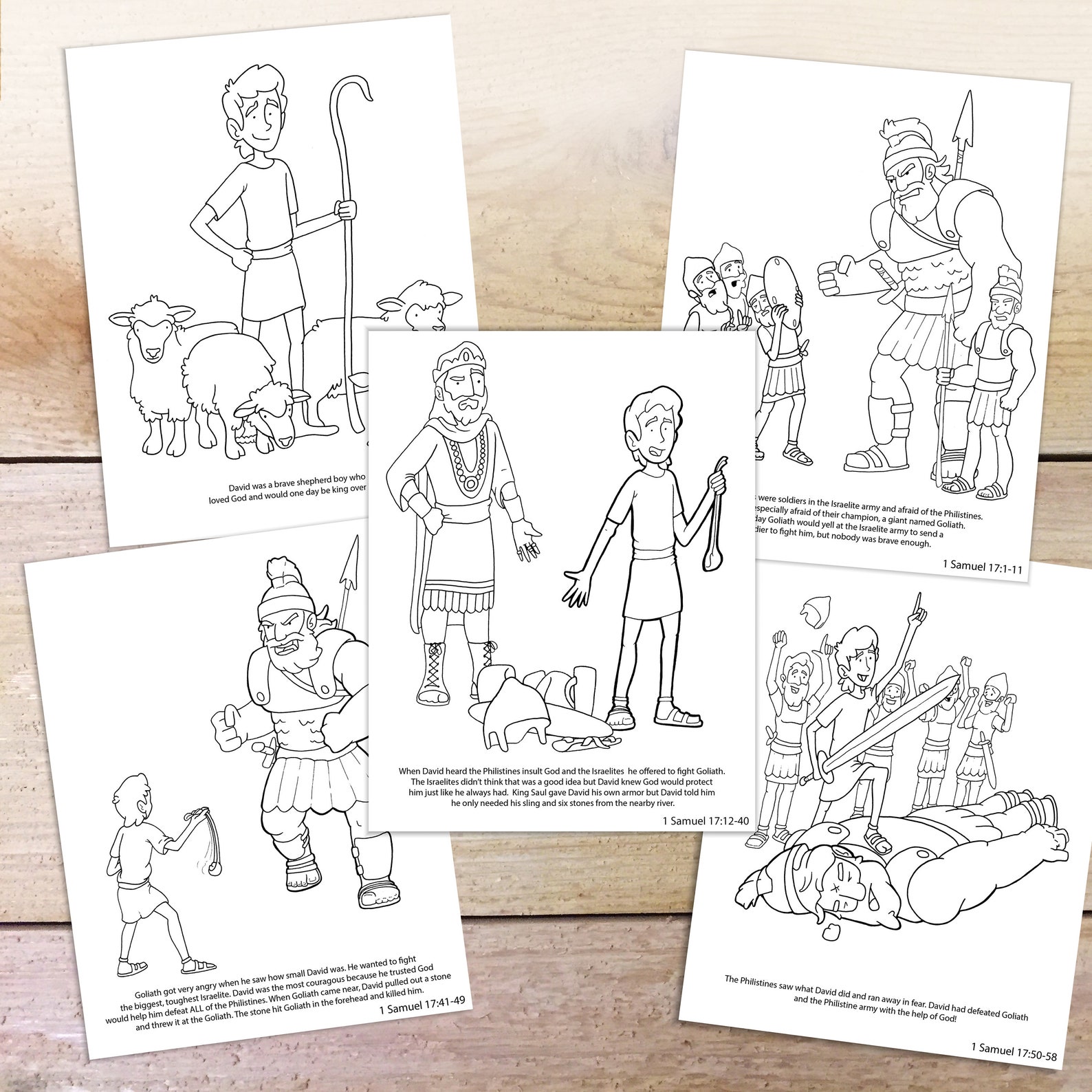 Bible Study | David and Goliath | Kids Coloring | Bible Printable ...