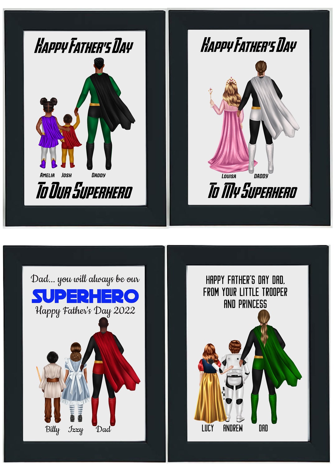 DIGITAL DOWNLOAD FILE Personalised Father's Day Gift, Superhero Print ...
