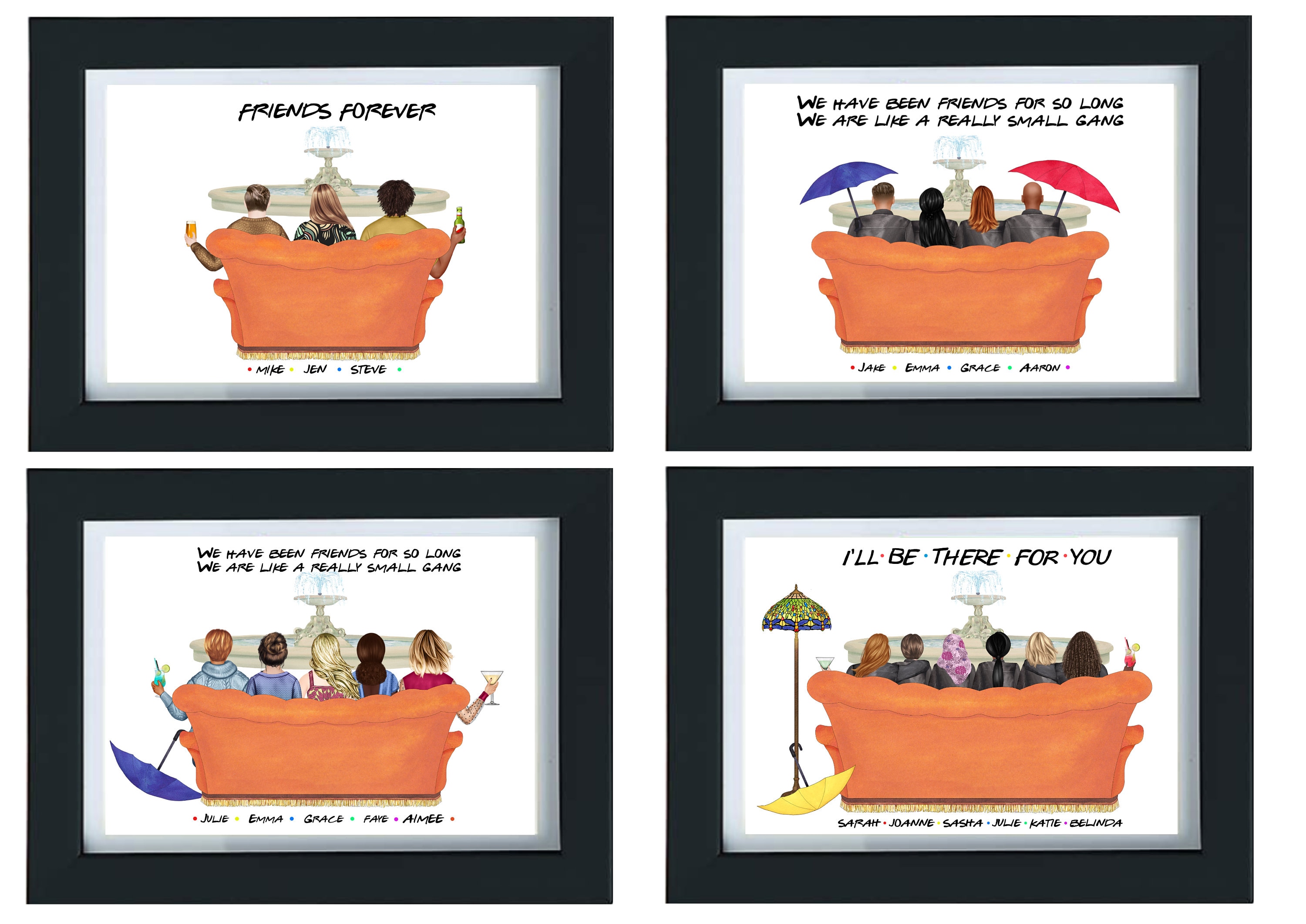 DIGITAL DOWNLOAD FRIENDS Personalised Print. Friends Sofa Tv - Etsy