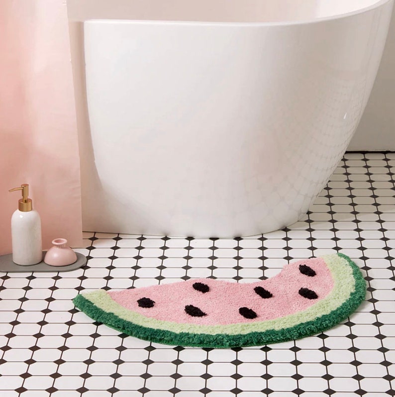 Cute Fluffy Watermelon Rug Kawaii Pink Rug - Etsy