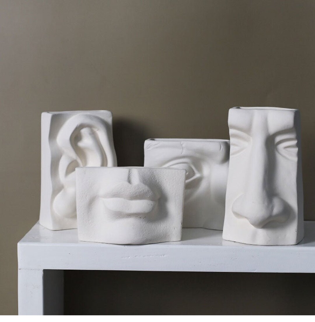 Face Vase Features Nose Ears Eyes Mouth Ceramic Designer - Etsy