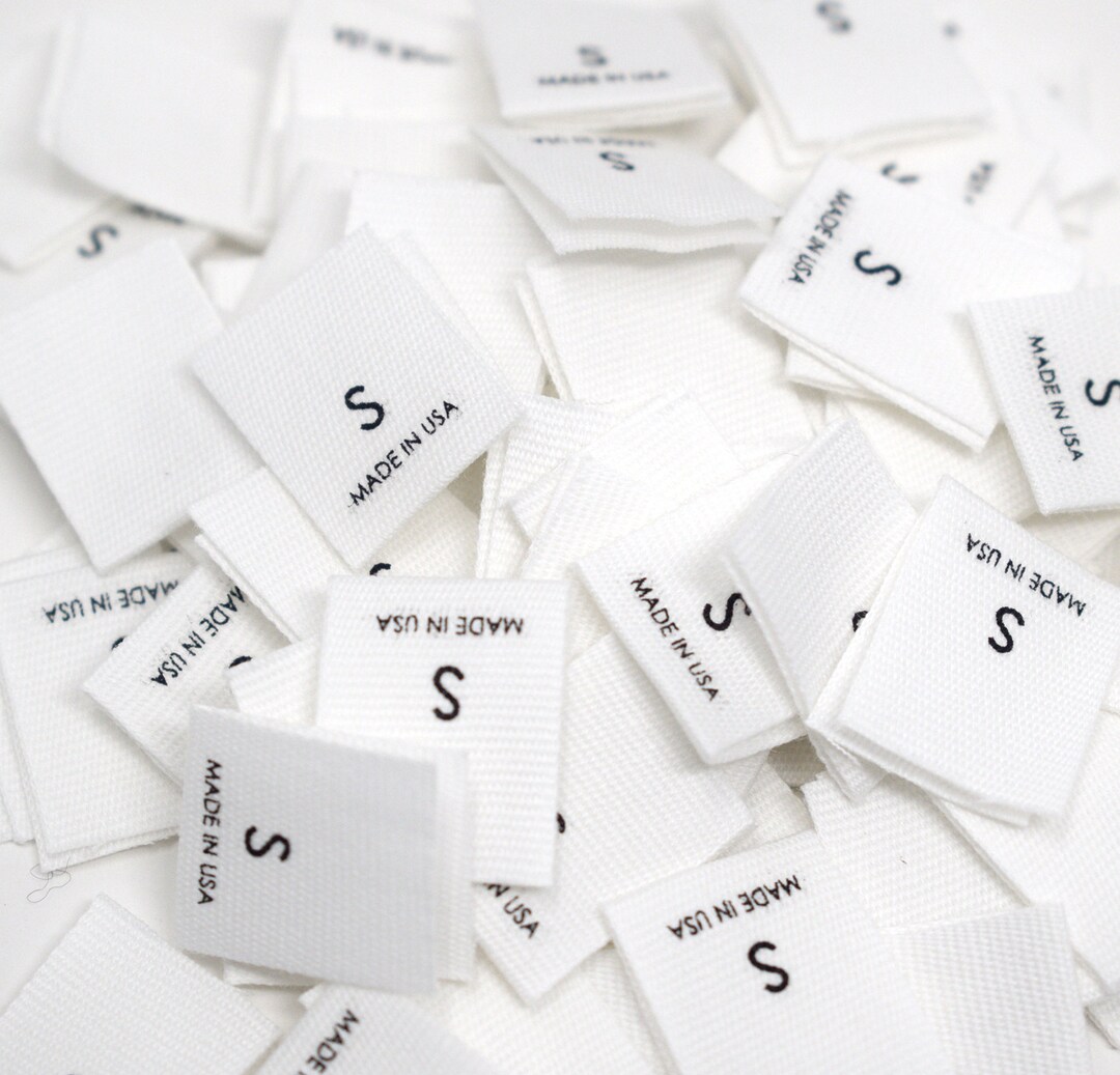 White Cotton Size Tabs USA-100 Pcs - Etsy