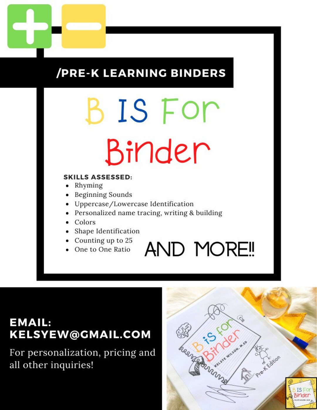 Pre-k “B is for Binder” PDF Download - Etsy