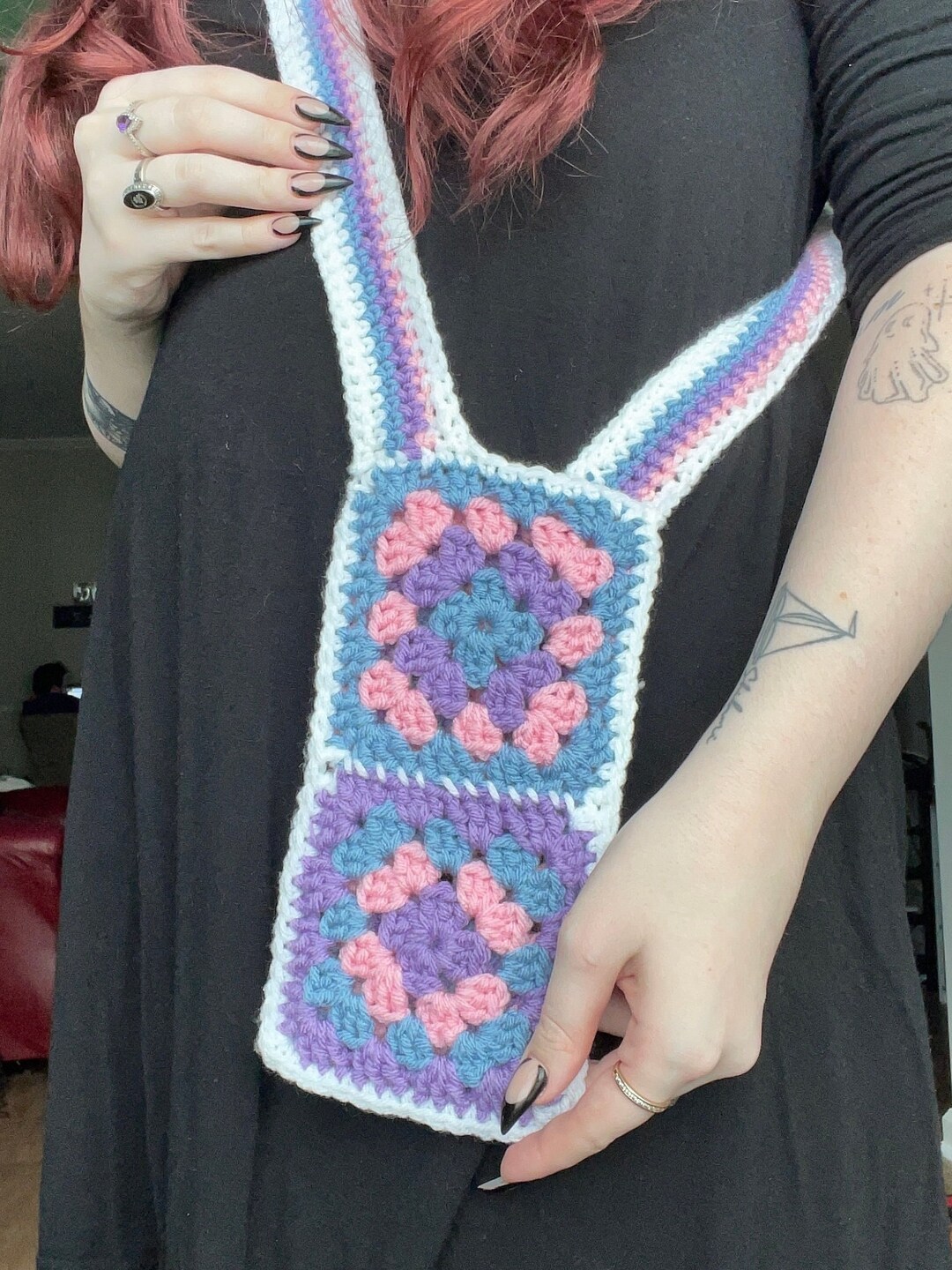 Bisexual Granny Square Phone Bag - Etsy