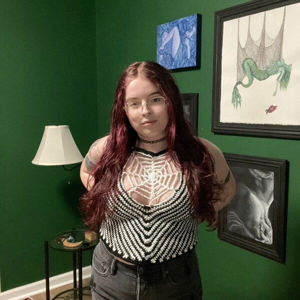 Spider Web Crochet Crop Top - Etsy