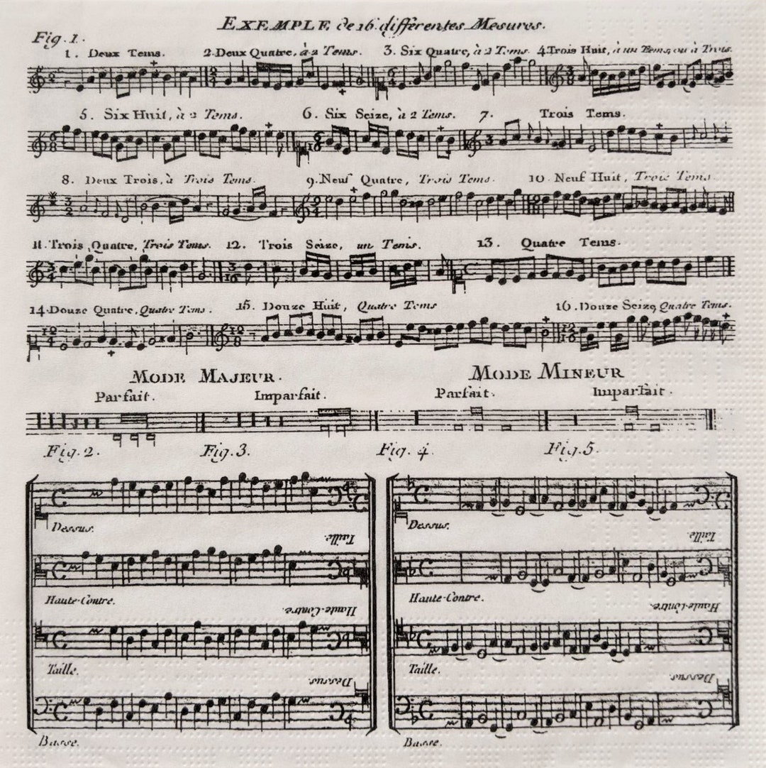 Decoupage Paper Napkins Musical Notes Crafting Tissue Full Pack Free ...