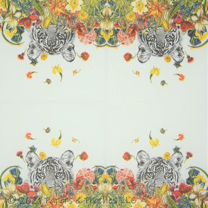 3 Decoupage Napkins Floral Tiger Paper Napkin Crafting Tissue - Etsy