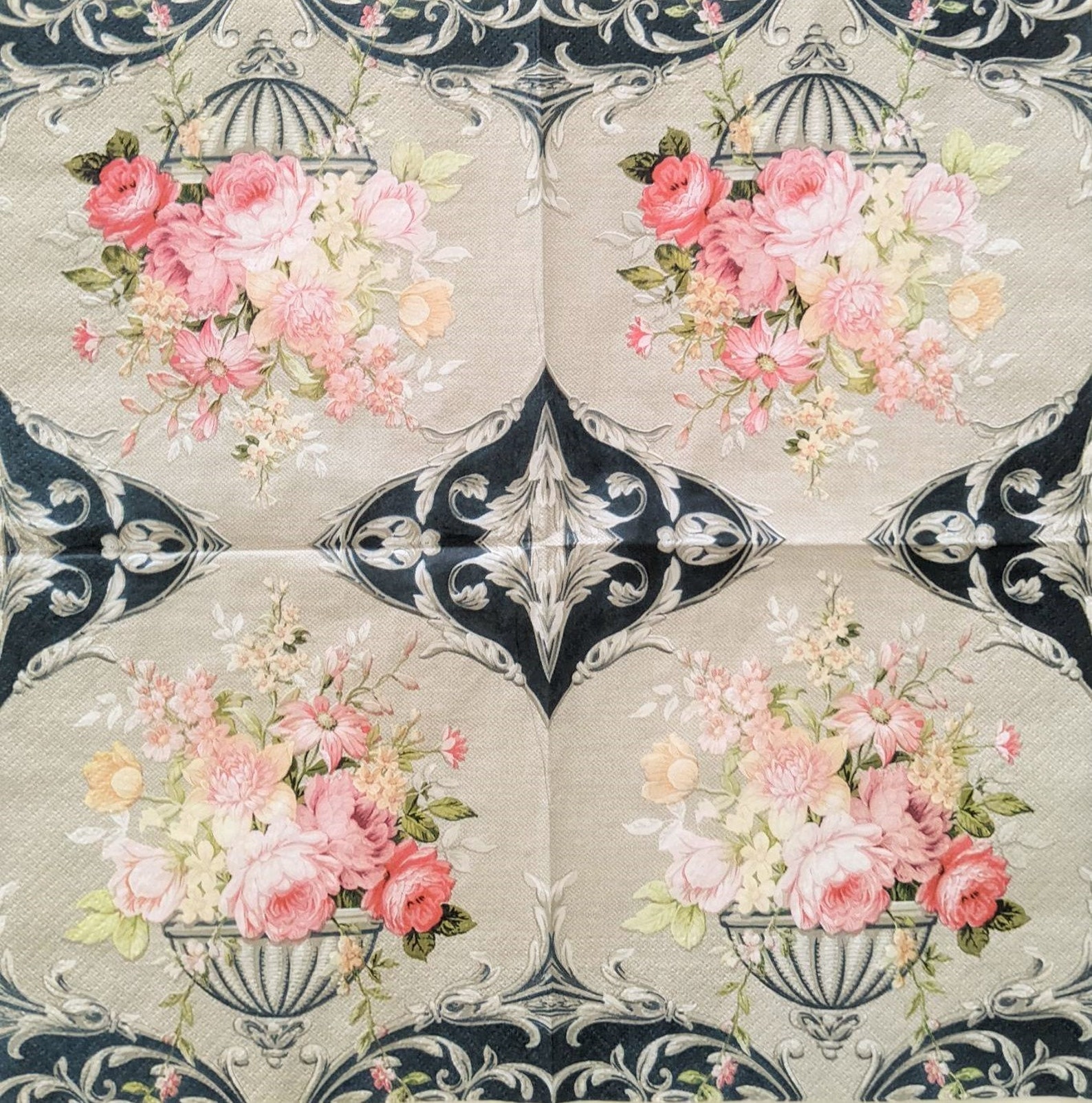 3 Decoupage Paper Napkins Victorian Florals Crafting - Etsy