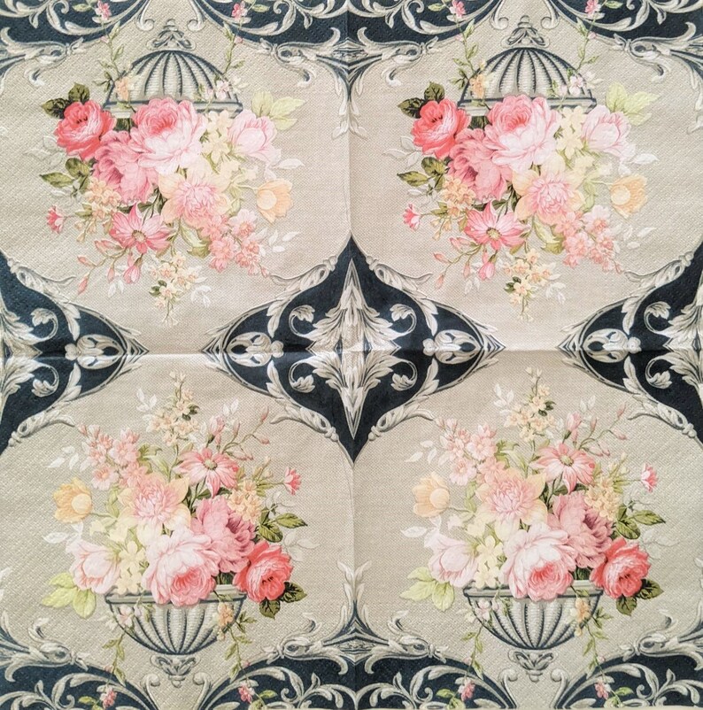 3 Decoupage Paper Napkins Victorian Florals Crafting - Etsy